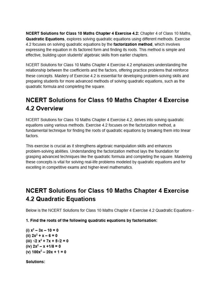 Untitled Document 25 | PDF | Factorization | Quadratic Equation