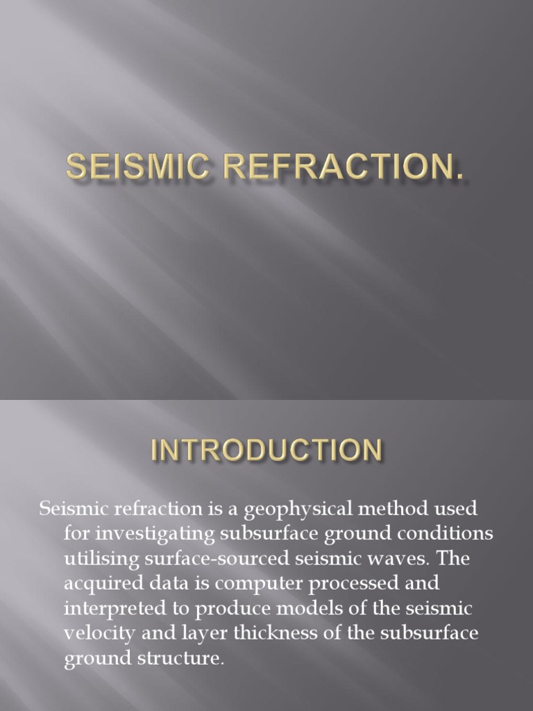 Seismic Refraction | PDF | Reflection Seismology | Refraction