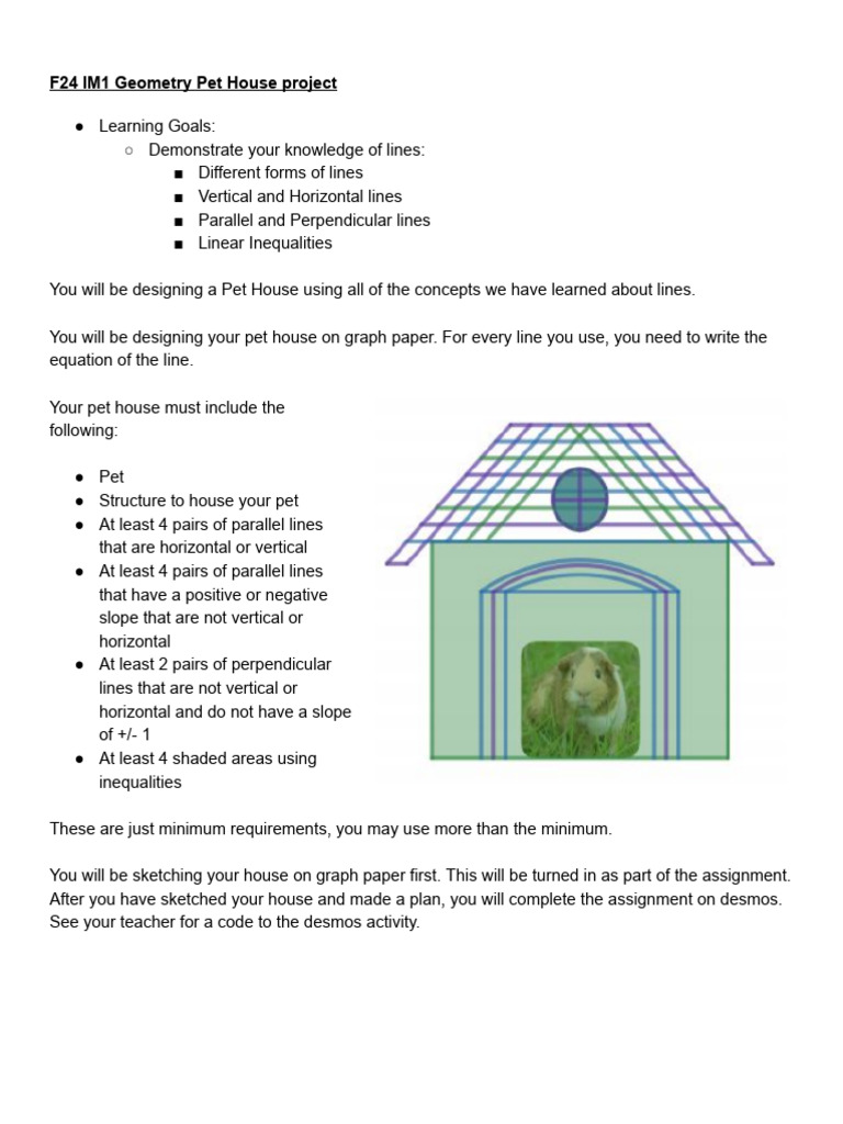 IM1 Geometry Pet House Project | PDF | Line (Geometry) | Mathematics