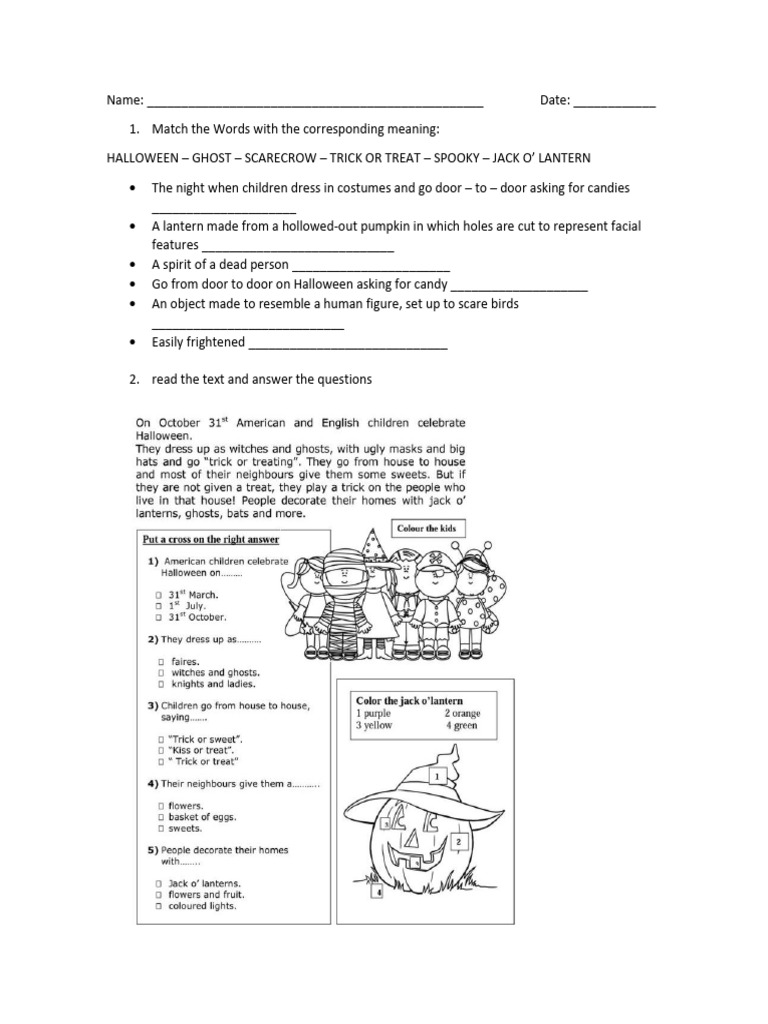 Trick or Treat Activity | PDF