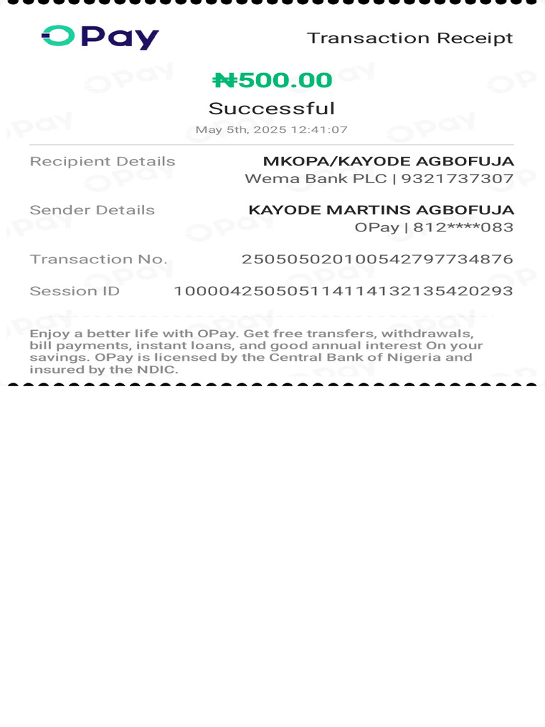 Transaction Receipt-250505020100542797734876 | PDF