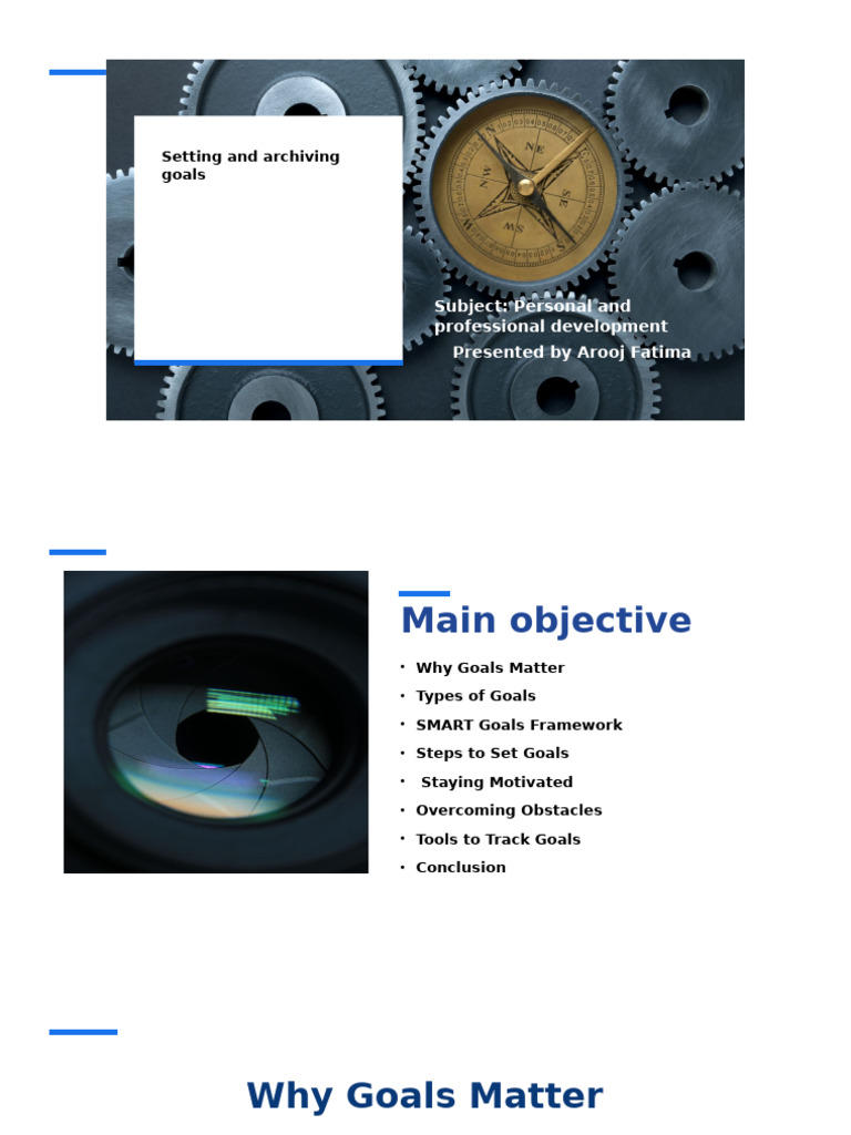 Presentation Setting and Archiving Goals | PDF | Goal | Motivation