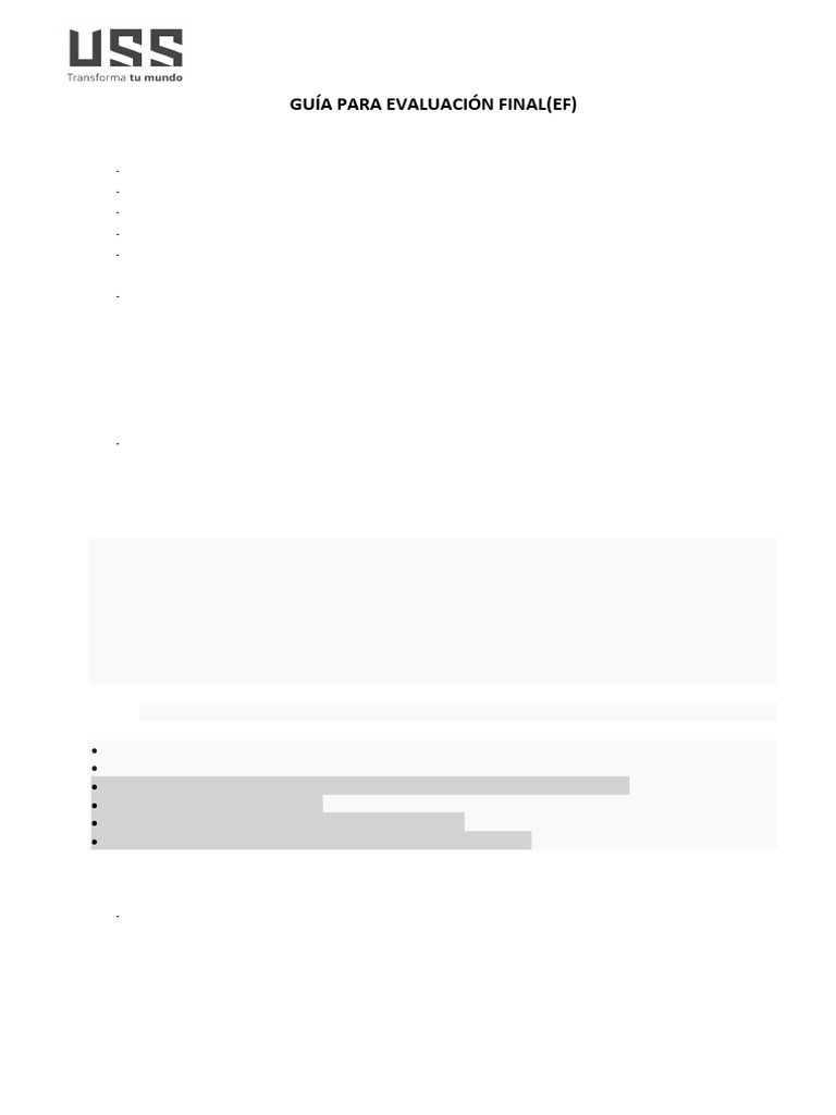 Guia para Evaluación Final | PDF