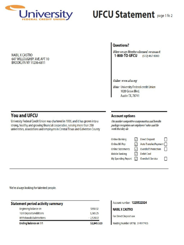 Ufcu ST | PDF