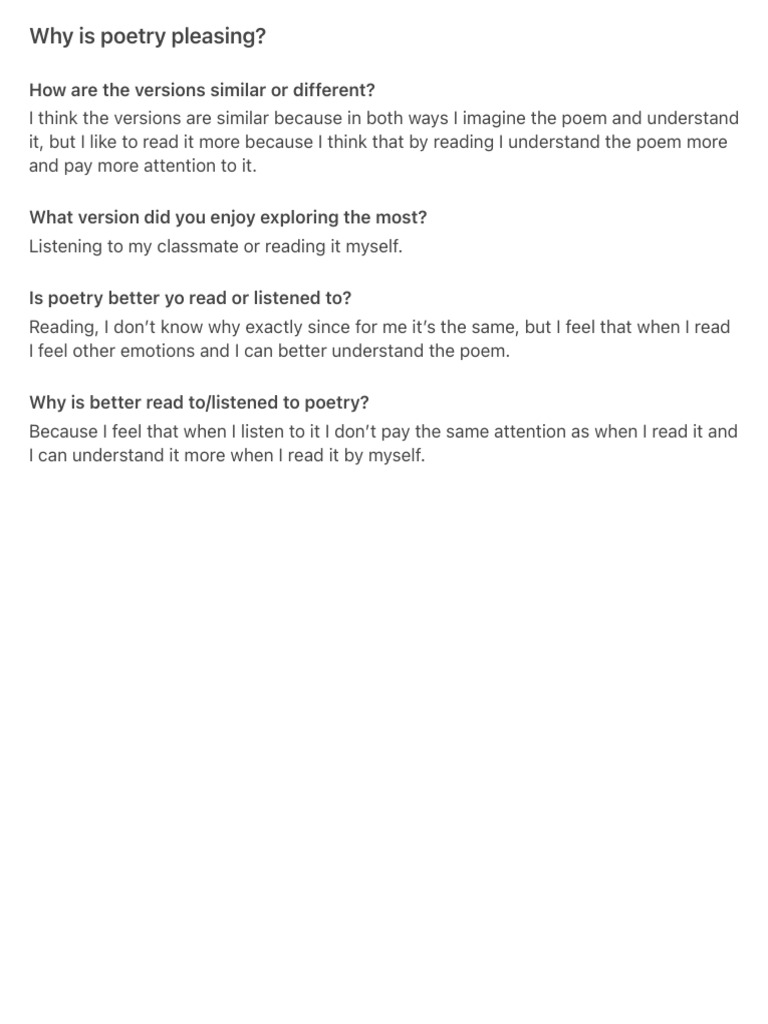 Why Is Poetry Pleasing | PDF