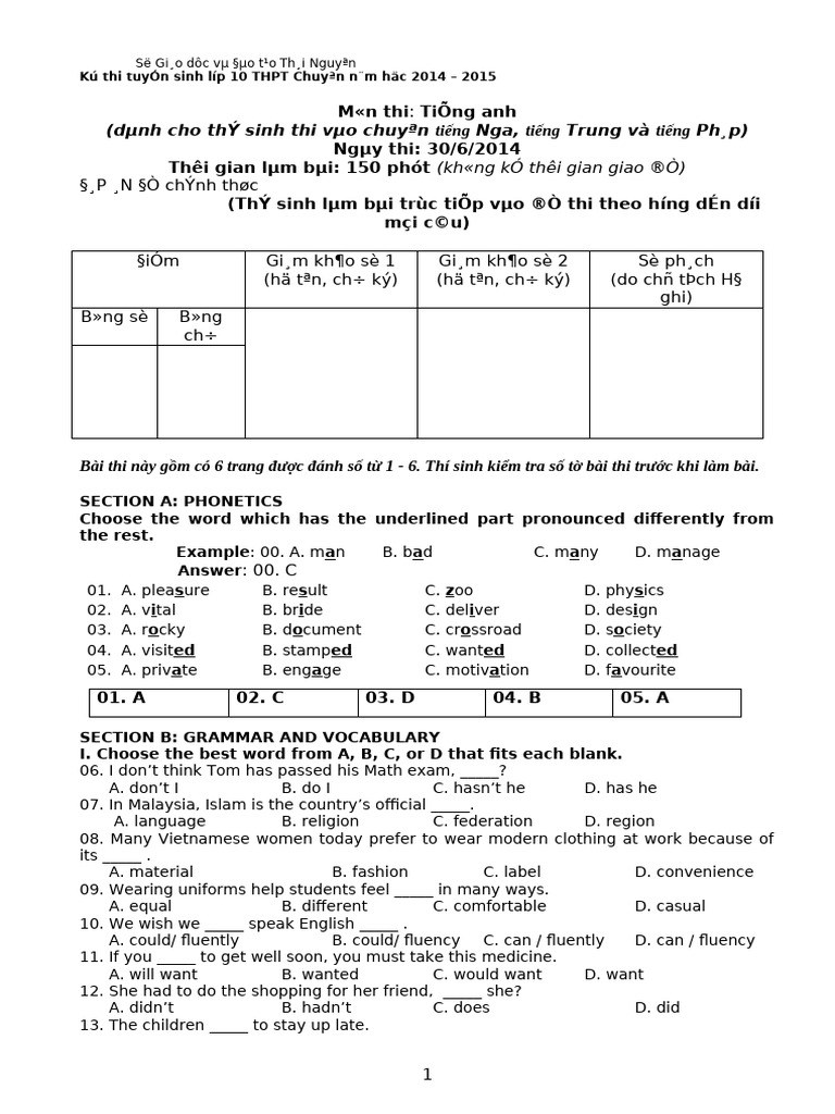 English For French 2014 2015 - ANSWER KEYS | PDF | Easter | Easter Egg