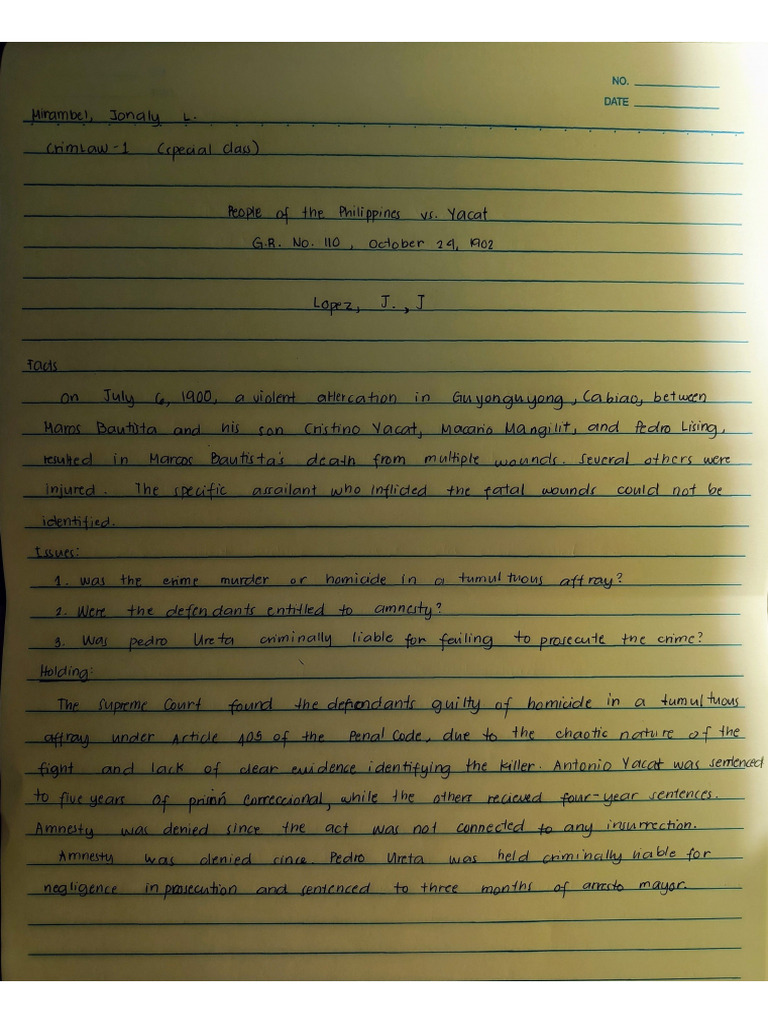 Criminal Law 1 Case Digest | PDF