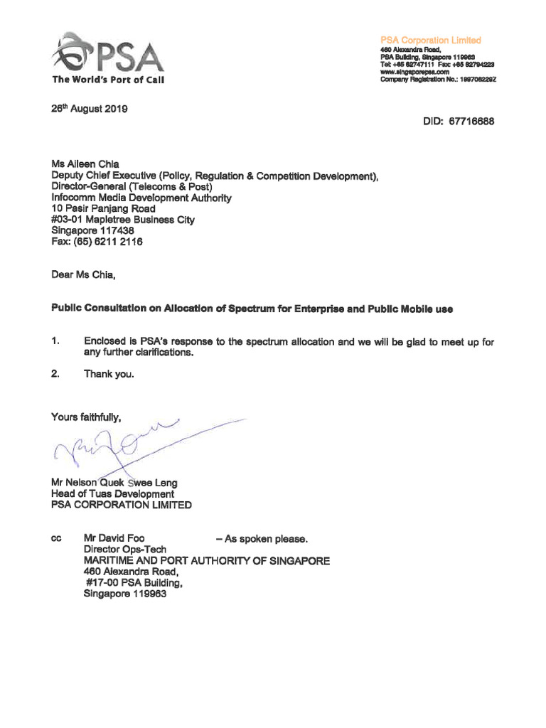 PSA Response To The Spectrum Consultation Paper | PDF