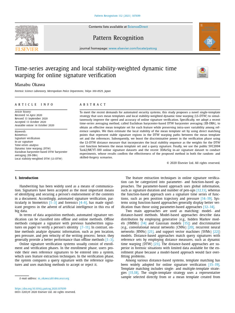 Time-Series Averaging and Local Stability-Weighted Dynamic Time Warping For Online Signature ...