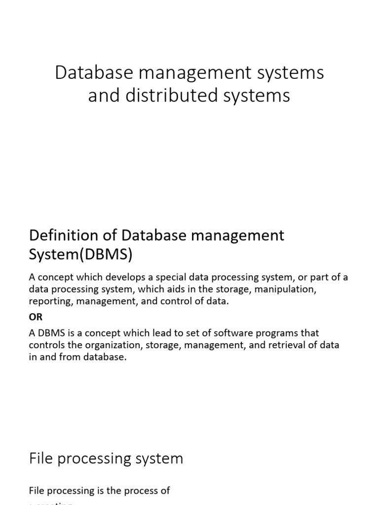 Database Management Systems and Distributed Systems Lesson 3 | PDF | Databases | Computer File