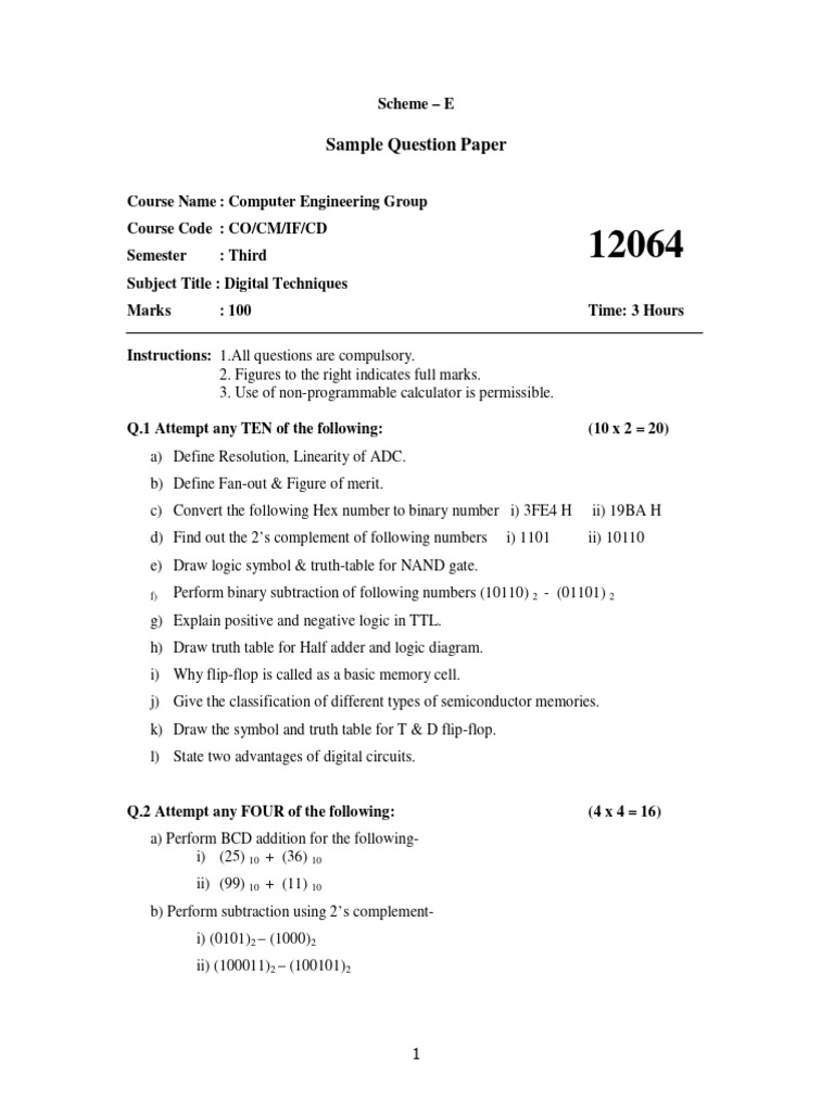 Paper Digiatal Techniques Draw Truth Table For Half Adder and Logic ...
