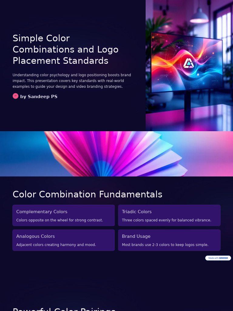 Simple Color Combinations and Logo Placement Standards | PDF | Color ...