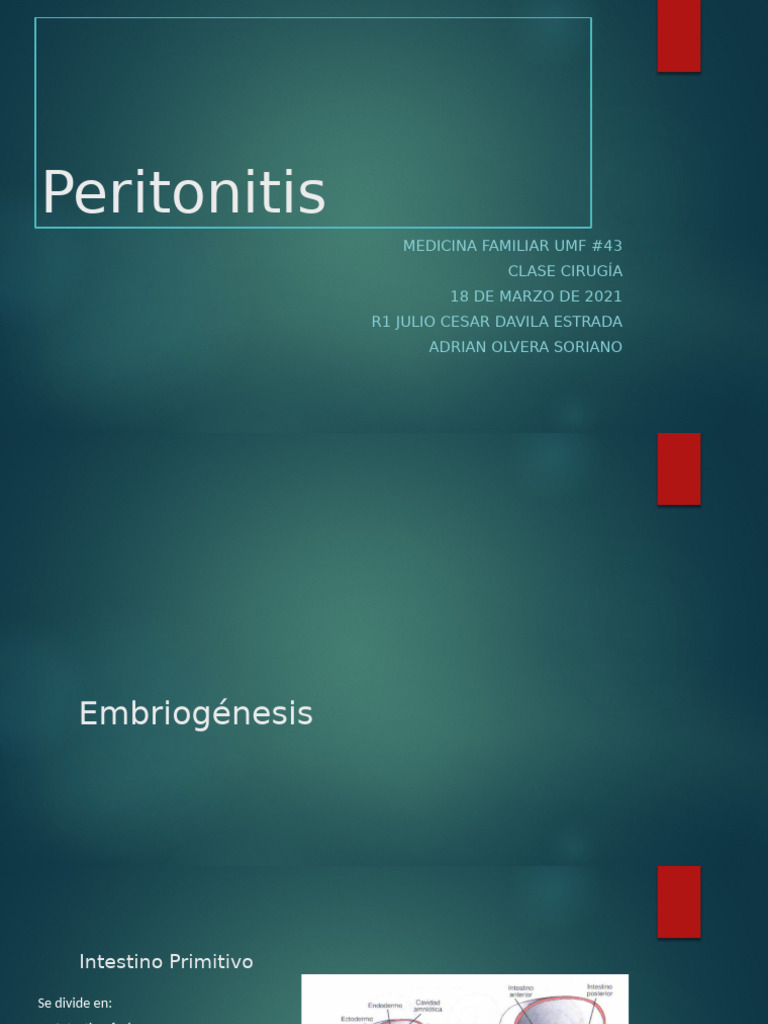 Peritonitis | PDF | Abdomen | Especialidades Medicas
