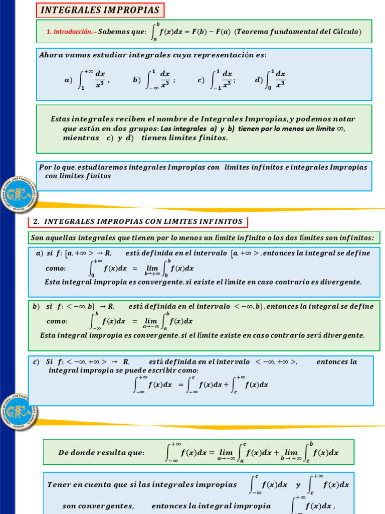Clase 3 - Mate II - Integrales Impropias (3) | PDF