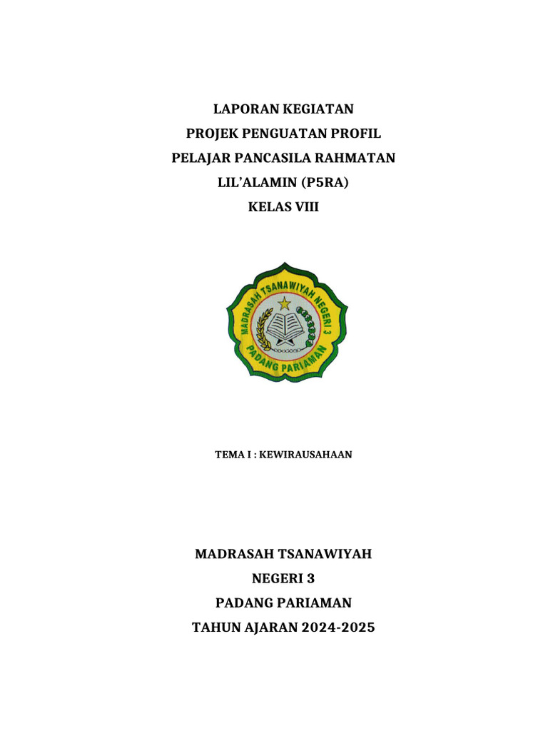 Laporan Kegiatan P5 Kewirausahaan | PDF