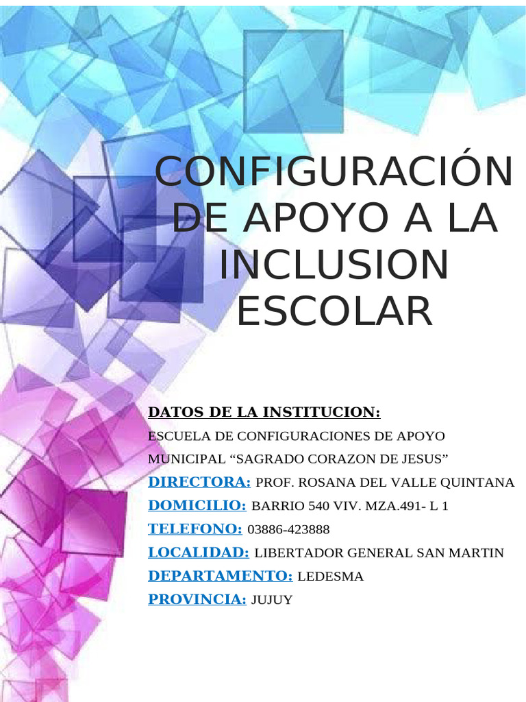 Proyecto General Eca Municipal Sagrado Corazon de Jesus Configuracion de Apoyo | PDF | Educación ...