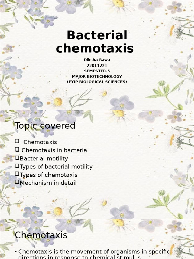 Bacterial Chemotaxis Mechanisms Explained | PDF | Chemotaxis | Cell Biology