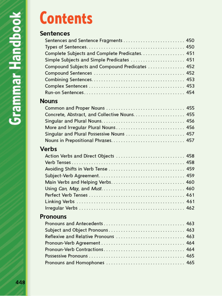Grammar Handbook | PDF | Verb | Pronoun