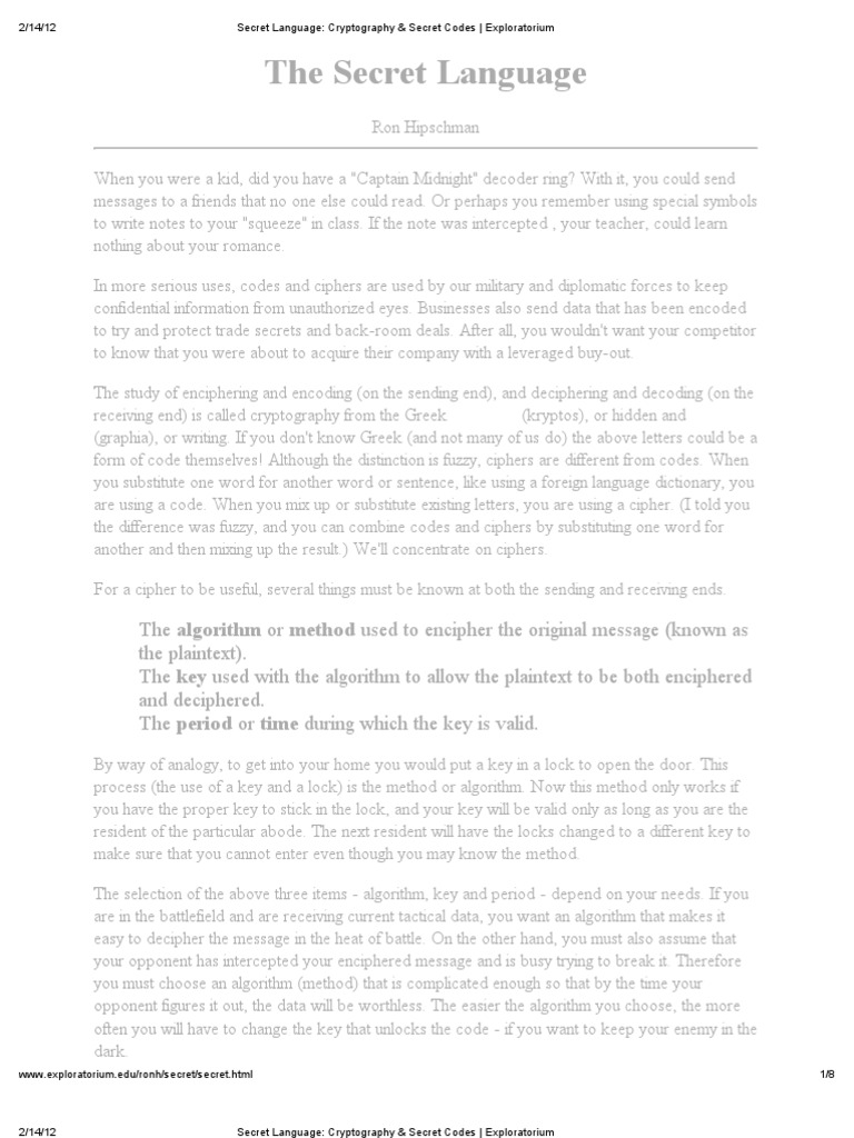 Cryptography for Curious Minds | PDF | Cipher | Cryptography