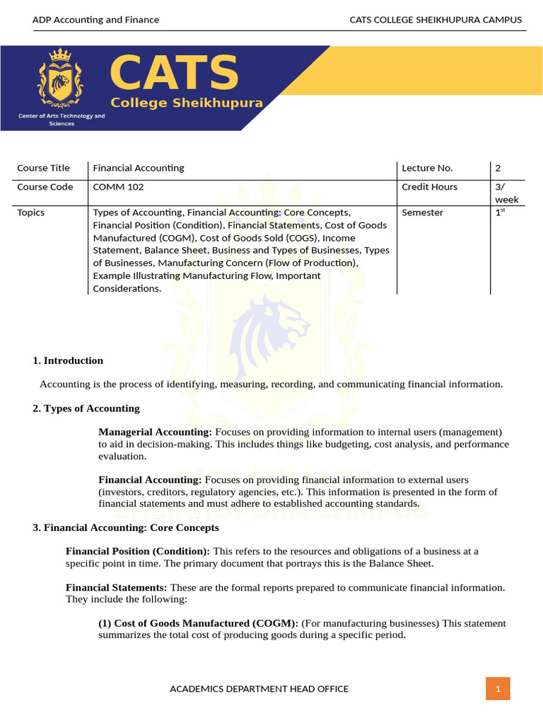 ADP Accounting and Finance.. | PDF | Equity (Finance) | Cost Of Goods Sold
