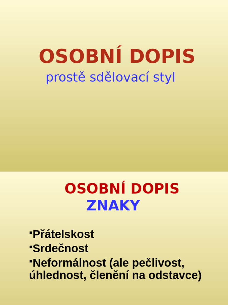 Osobní Dopis - S1, K2A, B | PDF