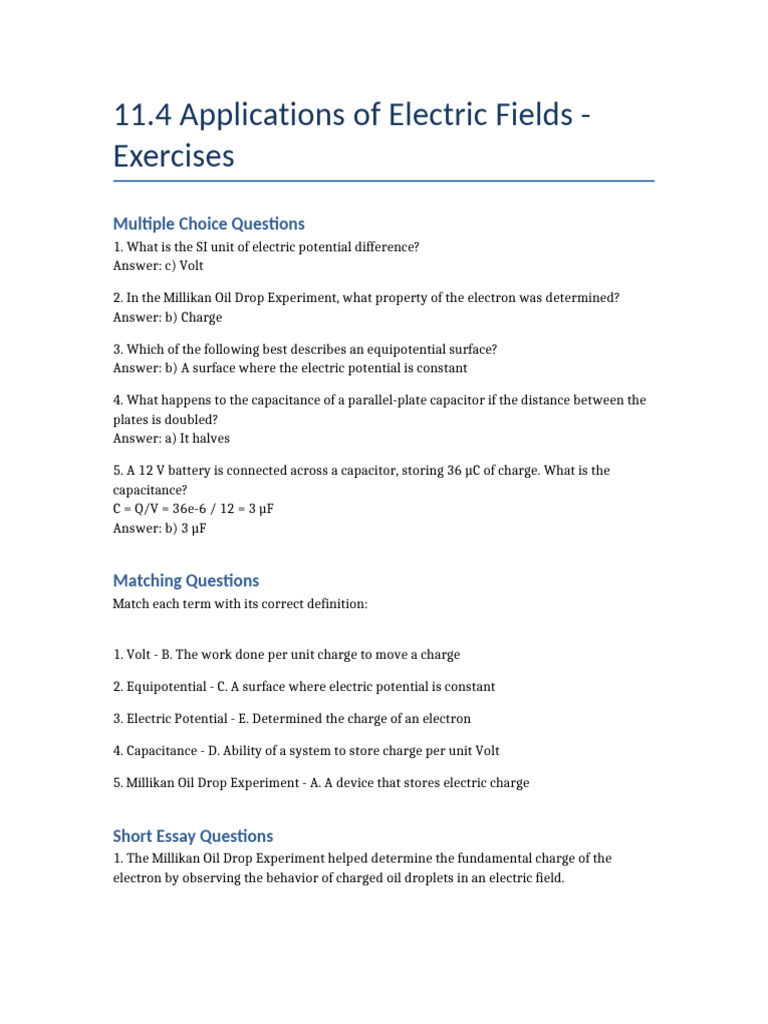Applications of Electric Fields | PDF