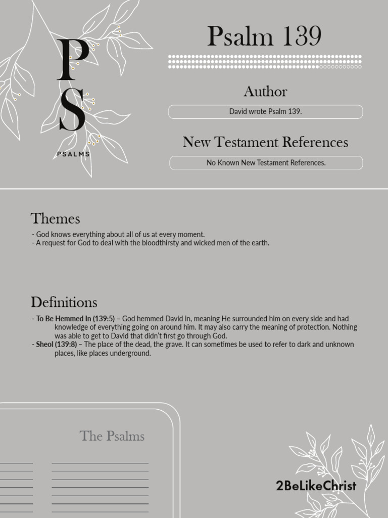 Psalm+139+ +Chapter+Summary+and+Outline | PDF | David | God