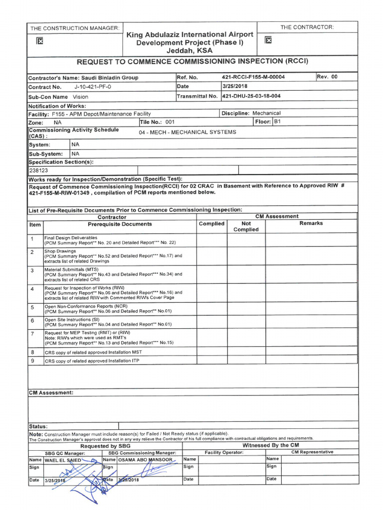 APM Maintenance Facility Design Summary | PDF | Specification ...