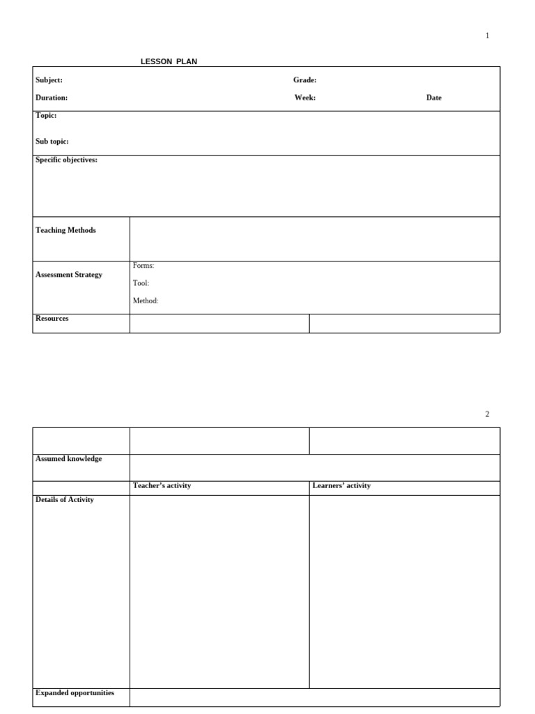 Lesson Plan For 2021 Final | PDF