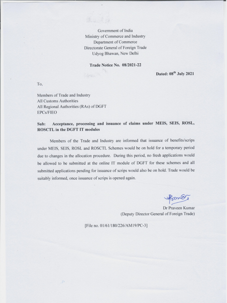 Trade Notice 08 | PDF