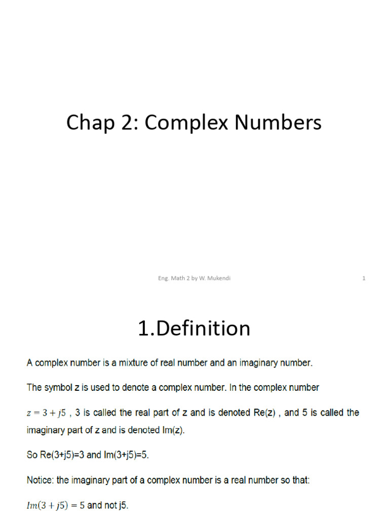Chap 2 Complex Numbers | PDF