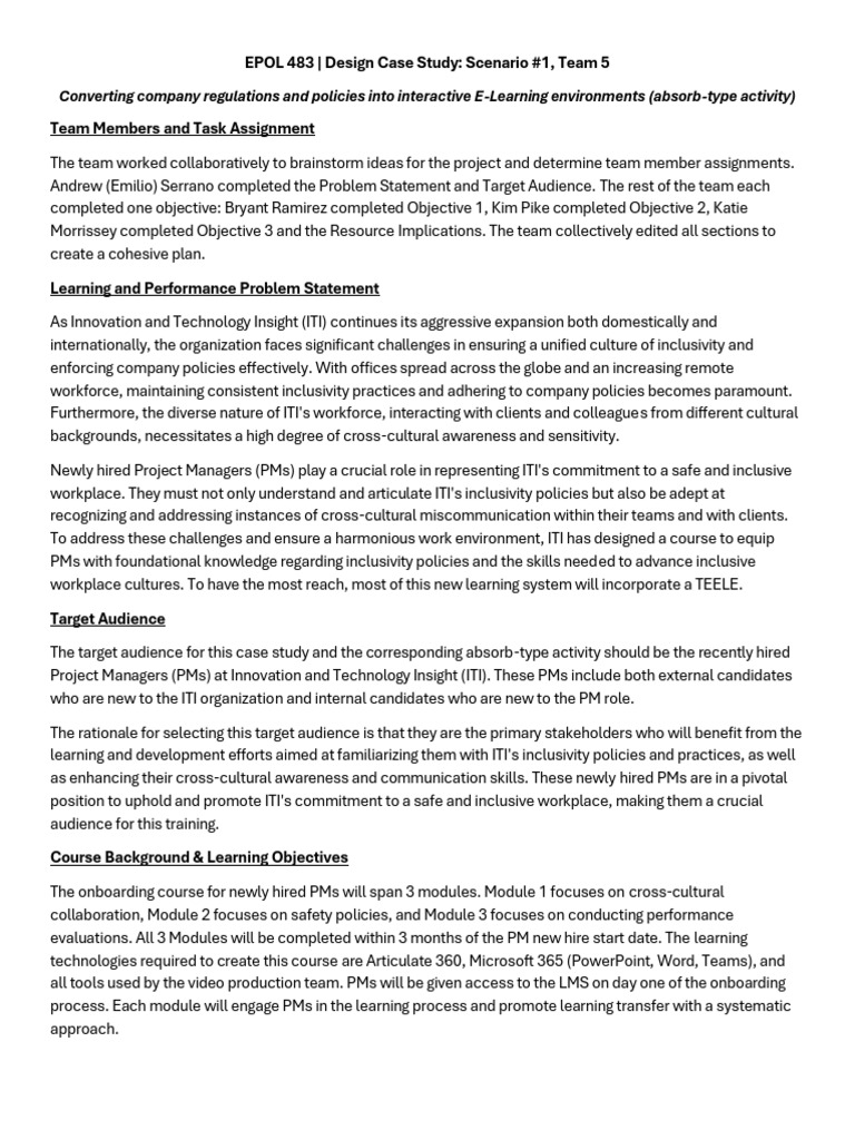 EPOL 483 - Learning Technologies - Case Study 1 (Absorb-Type Activity ...