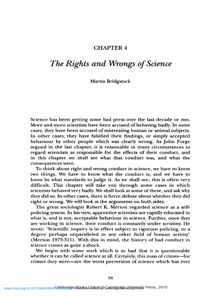 Rights and Wrongs of Science | PDF | Utilitarianism