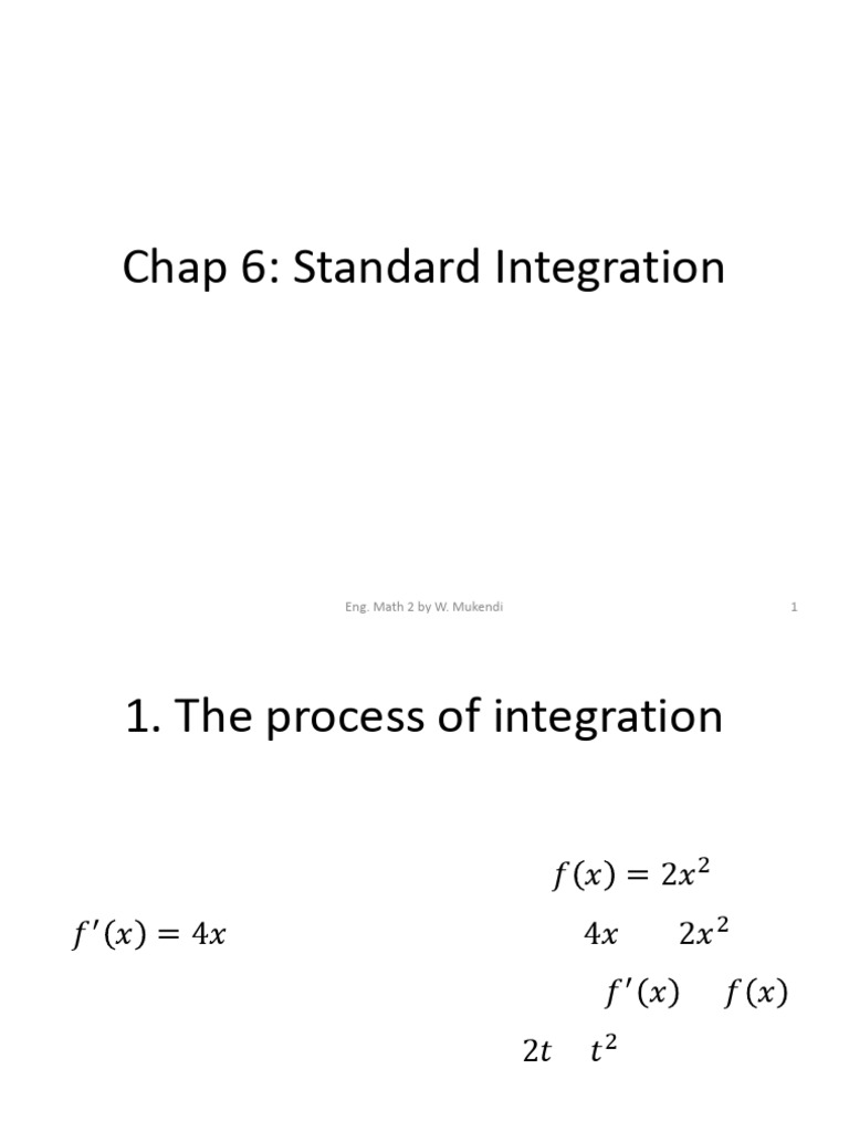 Chap 6 Standard Integrations | PDF | Integral | Mathematical Concepts