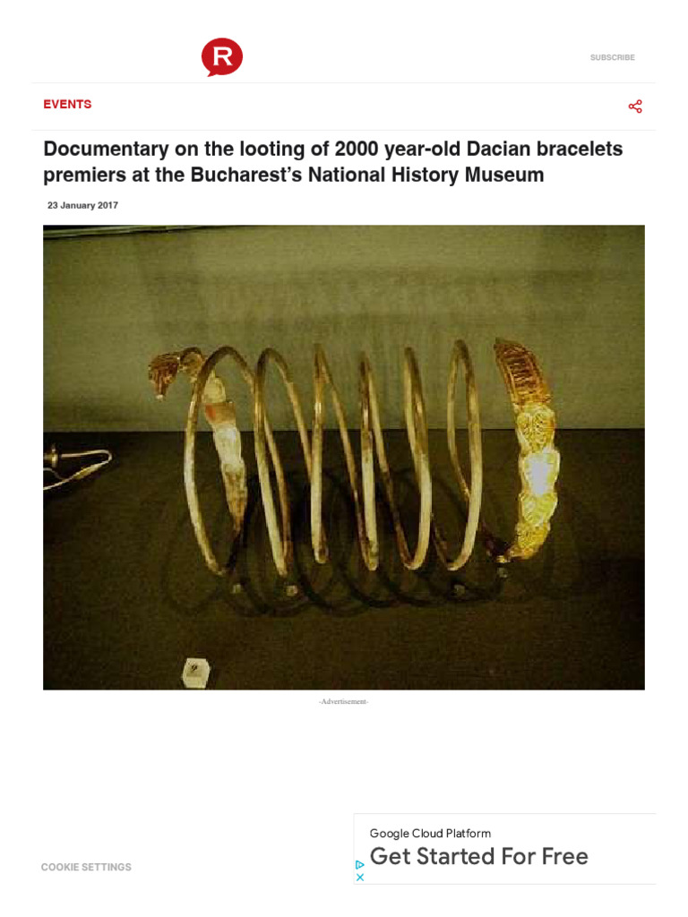 Documentary On The Looting of 2000 Year-Old Dacian Bracelets Premiers at The Bucharest's ...