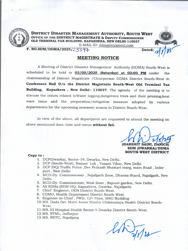 DDMA Meeting 03.05.2025 at 0200 PM. | PDF
