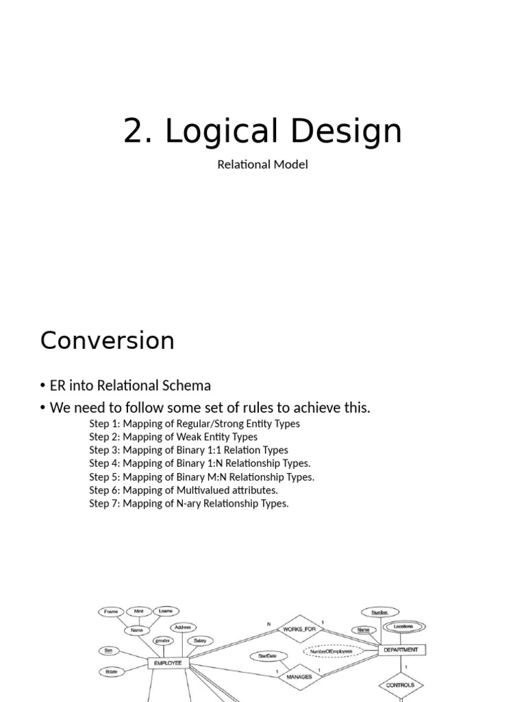 Lecture 3 Logical Design Mapping | PDF