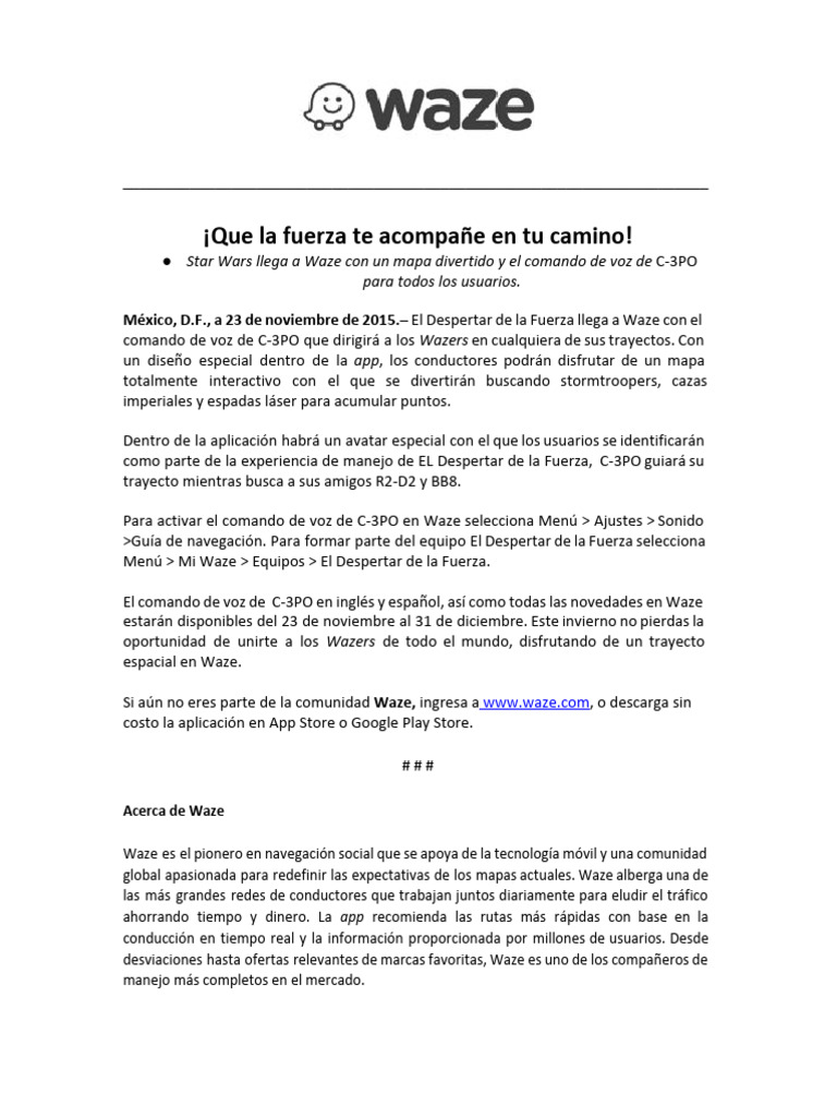 Que-la-fuerza-te-acompa_e-en-tu-camino.docx | PDF | Aplicación movil | Software móvil