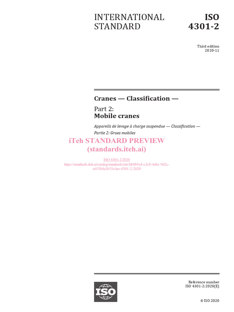 Iso 4301 2 2020 | PDF | International Organization For Standardization