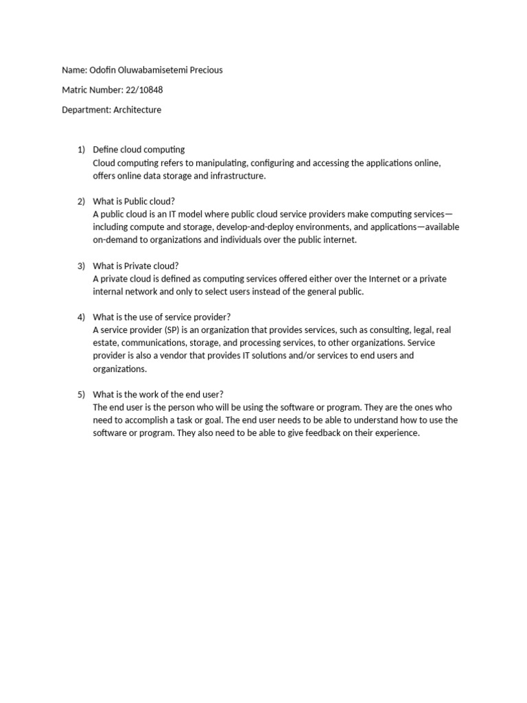 Cloud Computing Assignment | PDF