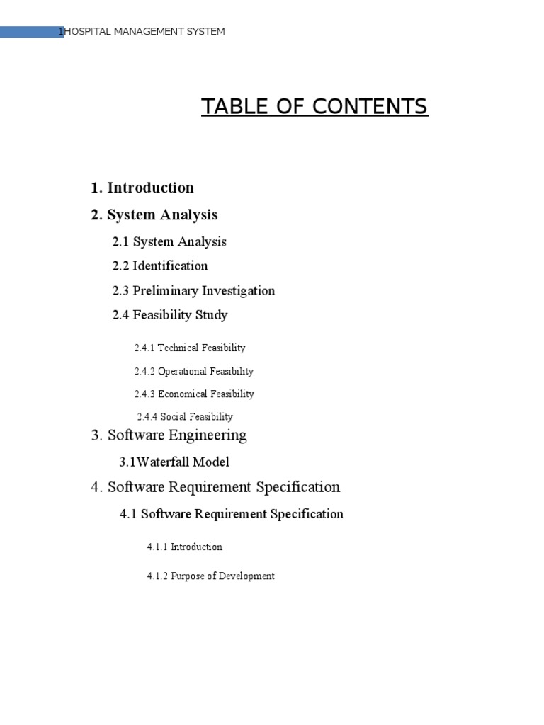 Hospital Management System Overview | PDF | Feasibility Study | Databases