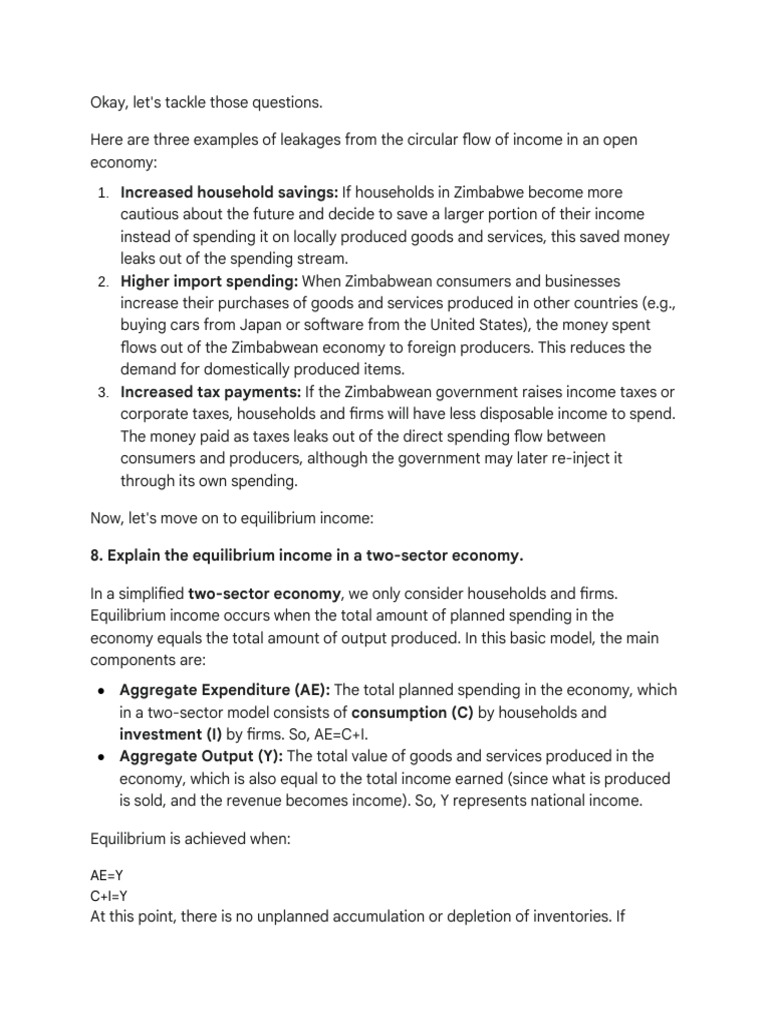 Give three examples of leakages from the circular... | PDF ...