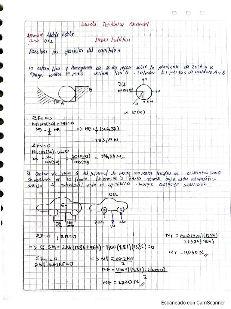 Deber Estática ALDÁS Eddir | PDF