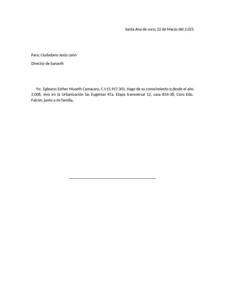 Carta a Banavih | PDF