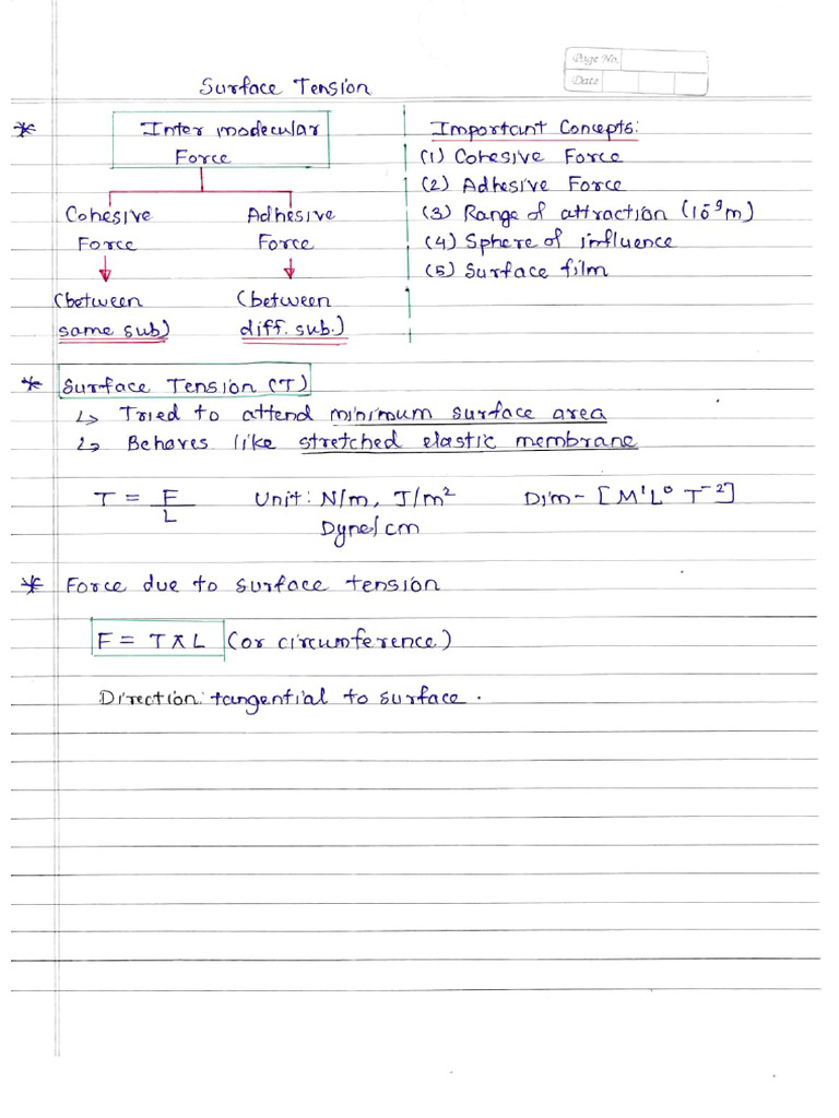 Surface Tension | PDF