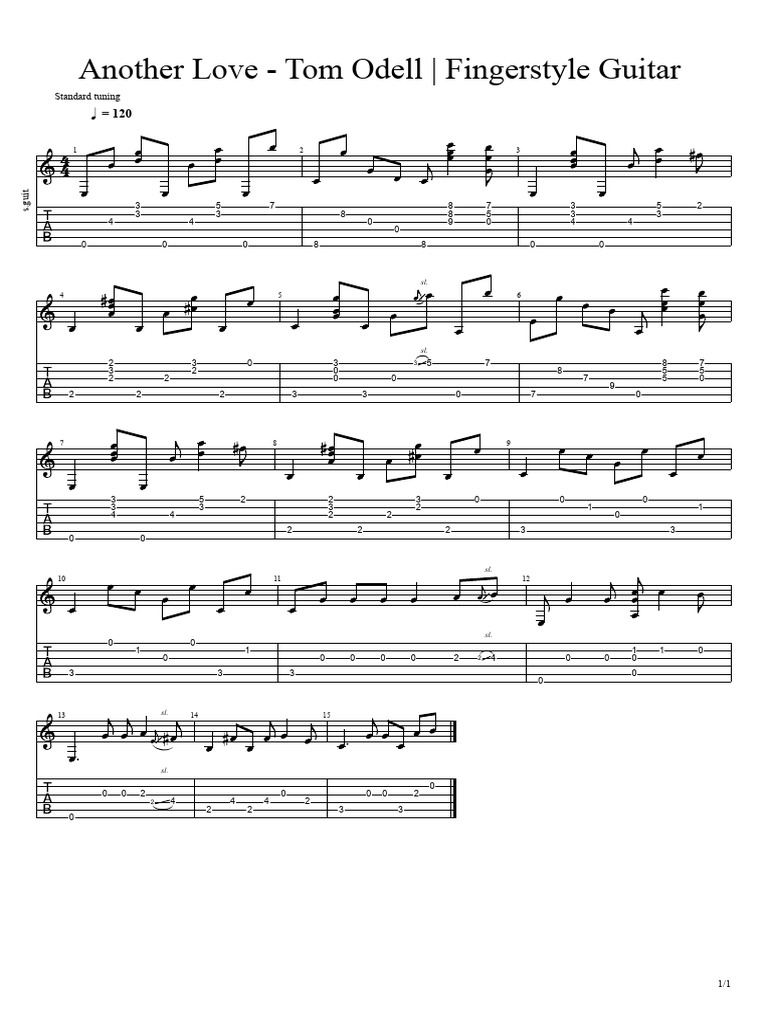 Another Love Fingerstyle Tab | PDF | Music Technology | Chordophones