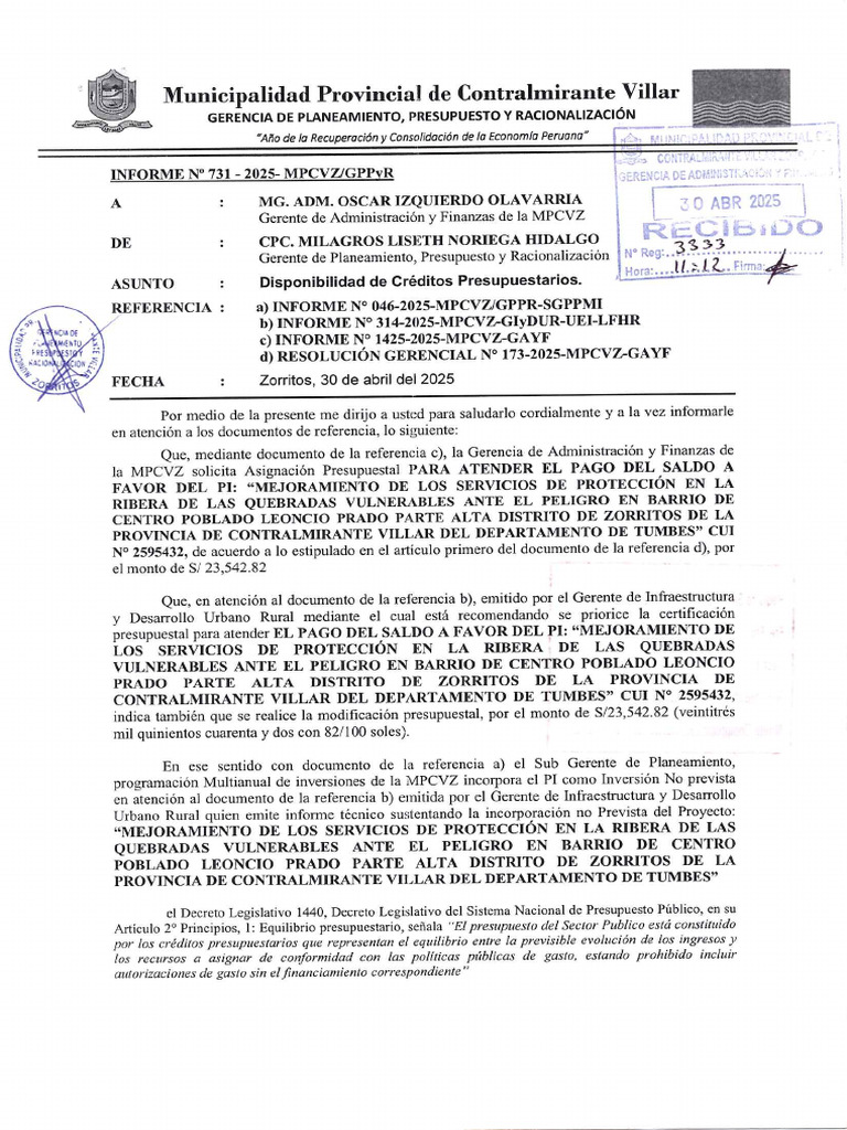 Informe #731-2025 | PDF
