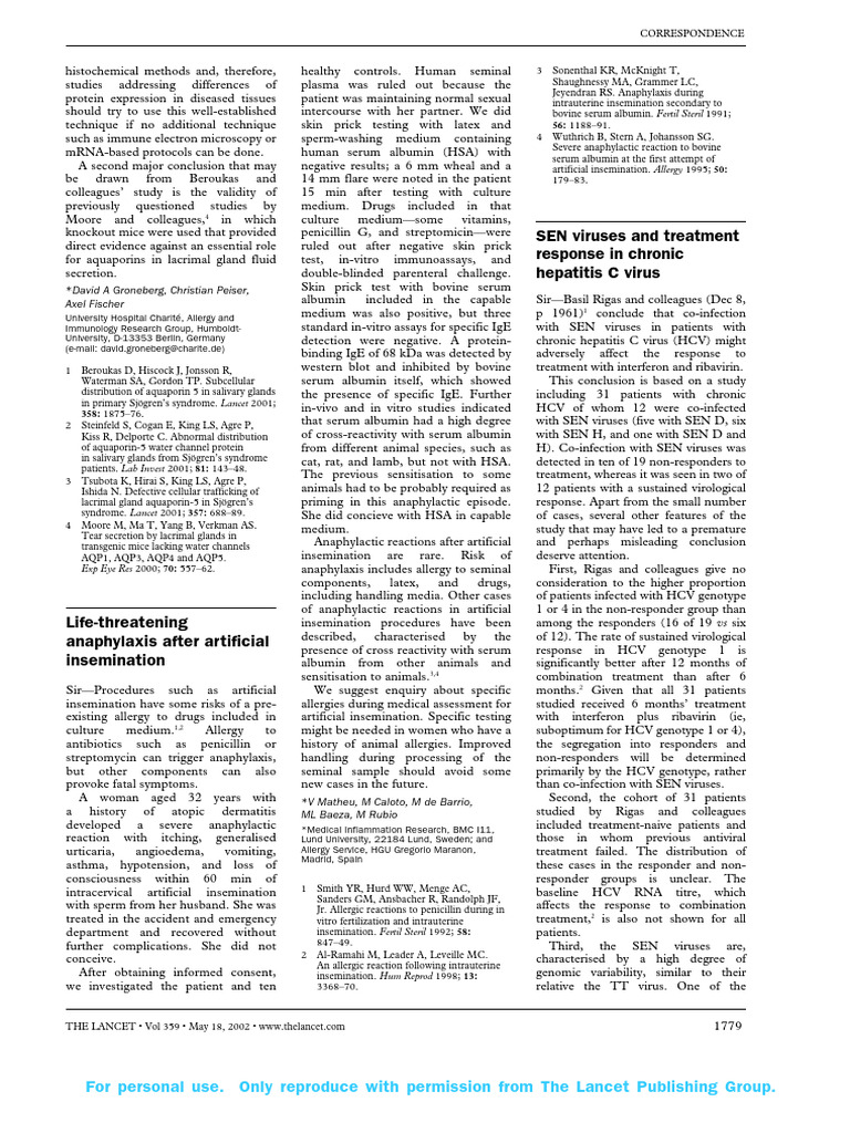 Life Threatening Anaphylaxis After Artificial Inse | PDF | Allergy ...