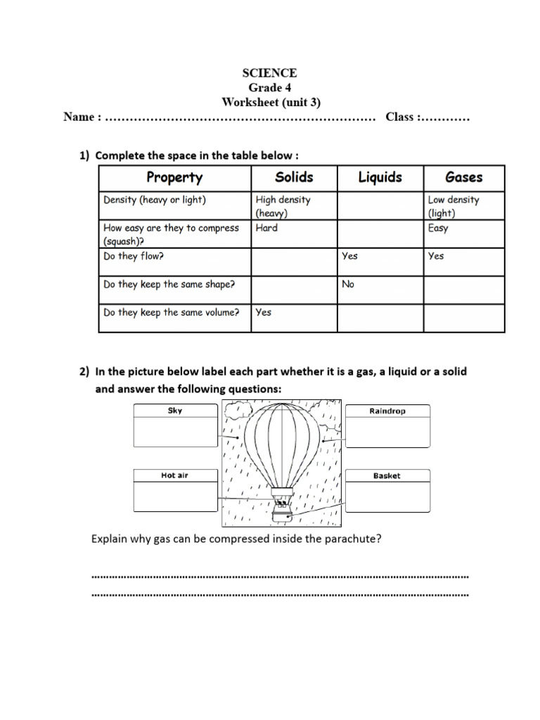 Worksheet Unit 3 Grade 4 | PDF