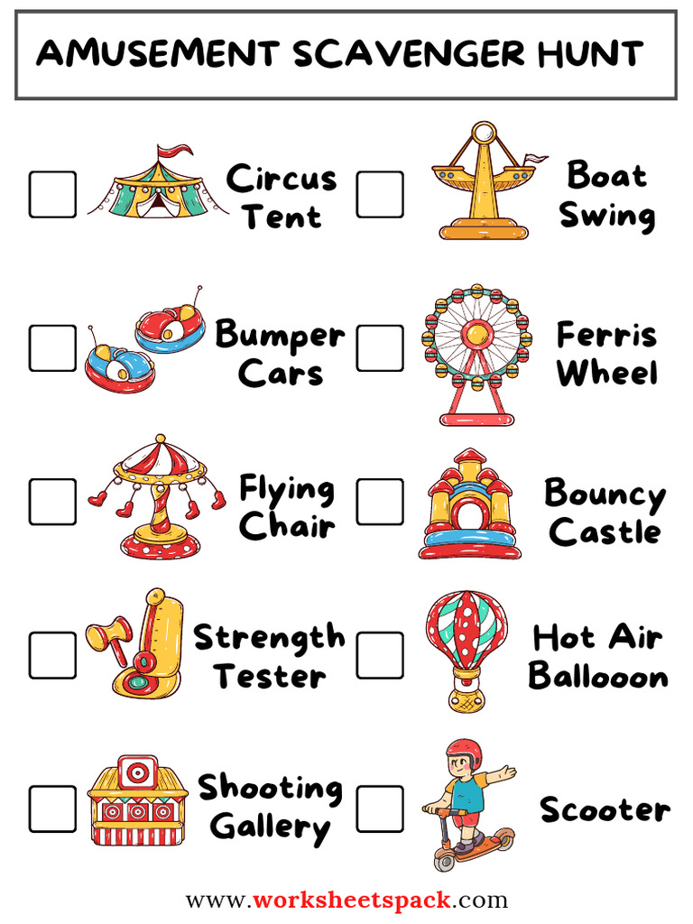 Amusement Park Scavenger Hunt Guide | PDF